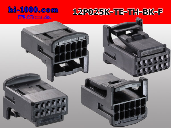 [TE] 025 type series 12 pole F connector[black] (no terminals)/12P025 ...