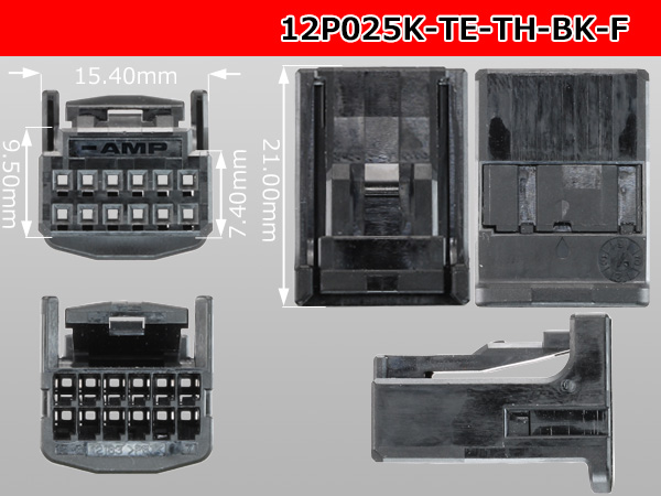 [TE] 025 type series 12 pole F connector[black] (no terminals)/12P025 ...