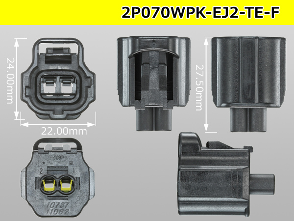 070 Type Econosole J2 2 pole F connector (no terminals) /2P070WP-EJ2-TE ...