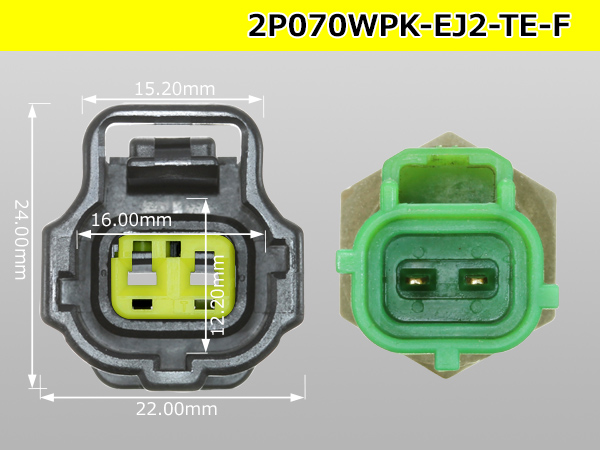 070 Type Econosole J2 2 pole F connector (no terminals) /2P070WP-EJ2-TE ...