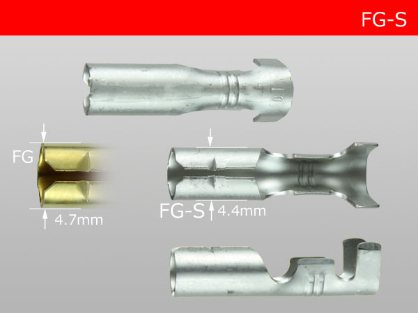 Round Bullet Terminal -S female terminal - female With sleeve シルバー/FG-S ...