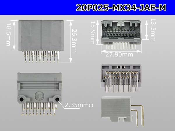 [JAE] MX34 series 20 pole M connector -M Terminal integrated type ...