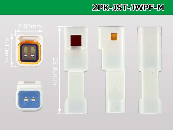 [JST] JWPF waterproofing 2 pole M connector (no terminals) /2P-JST-JWPF ...
