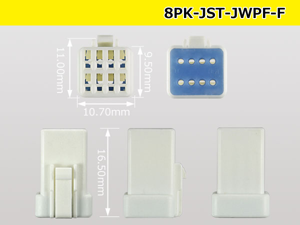 [JST] JWPF waterproofing 8 pole F connector (no terminals) /8P-JST-JWPF-F-tr - hi-1000ec.com