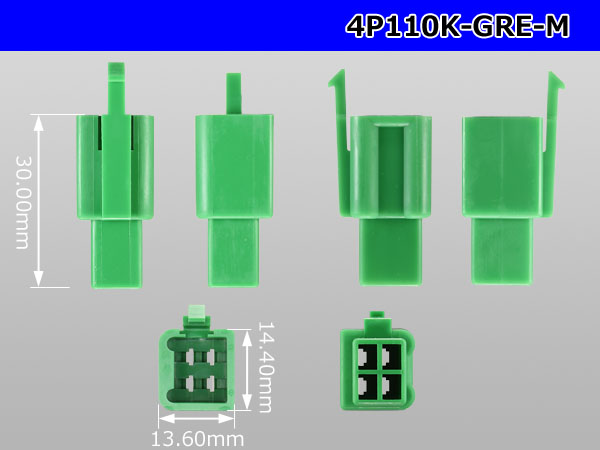[sumitomo] 110 type 4 pole M connector[green](no terminals) /4P110-GRE ...